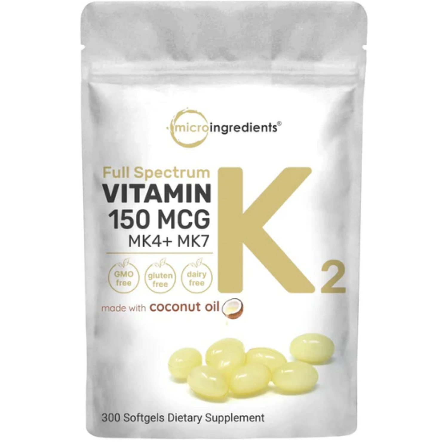VITAMINA K2 Mk7 Mk4 150 MCG 300 CAPSULAS SIN GMO MICROINGREDIENTS – Bexo Perú