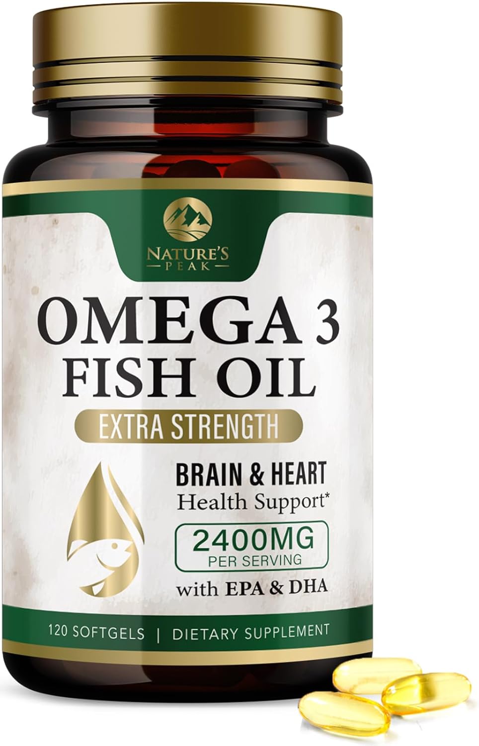 OMEGA 3 FISH OIL 2400 MG NATURES PEAK 120 CAPSULAS BLANDAS NO GMO ...