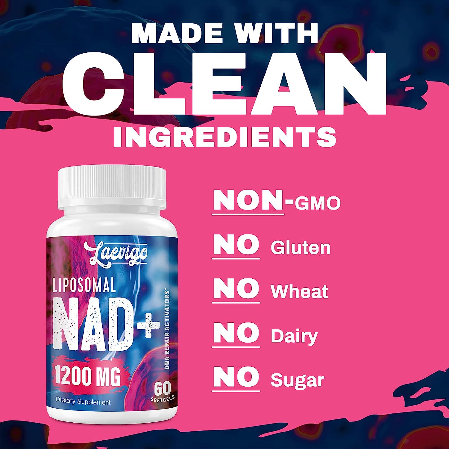 NAD+ 1200 MG 60 CAPSULAS BLANDAS SIN GMO LAEVIGO – Bexo Perú