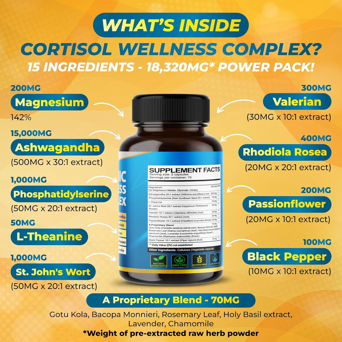 CORTISOL COMPLEX ORGANICO 15 EN 1 VEGATOT 150 CAPSULAS VEGETALES NO GM ...