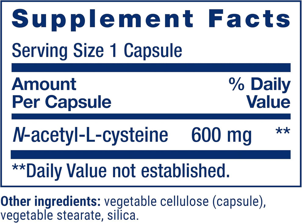 NAC 600 MG LIFE EXTENSION 60 CAPSULAS – Bexo Perú