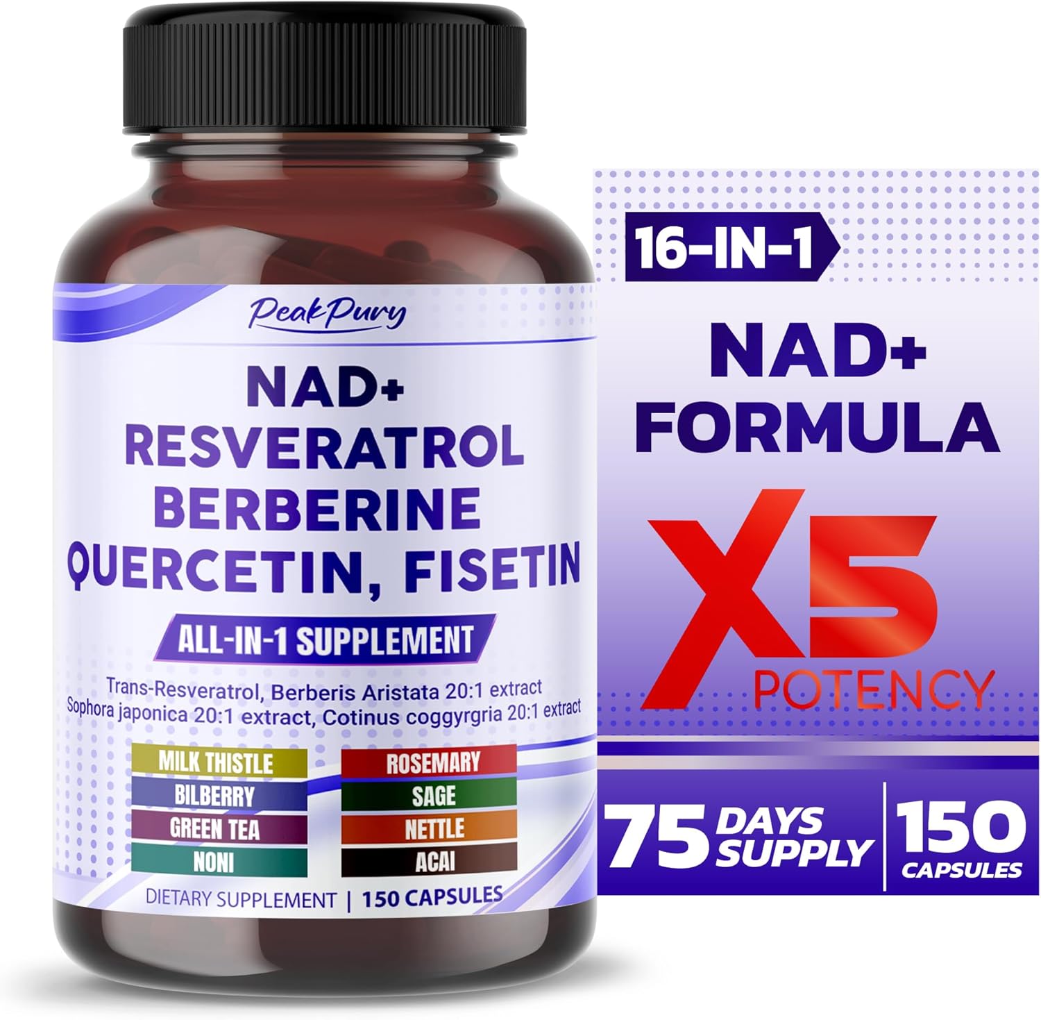 NAD COMPLEX 1455 MG 150 CAPSULAS PEAK PURY – Bexo Perú