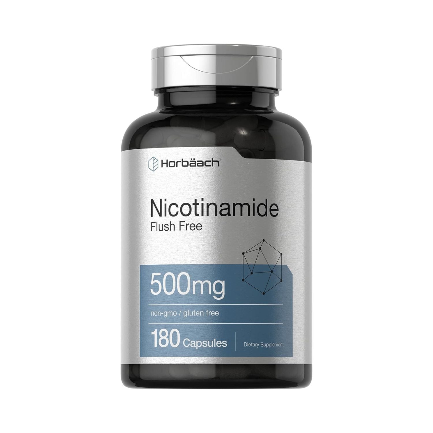 NICOTINAMIDA FLUSH FREE HORBAACH 500 MG 180 CAPSULAS SIN GMO NICOTINAM ...