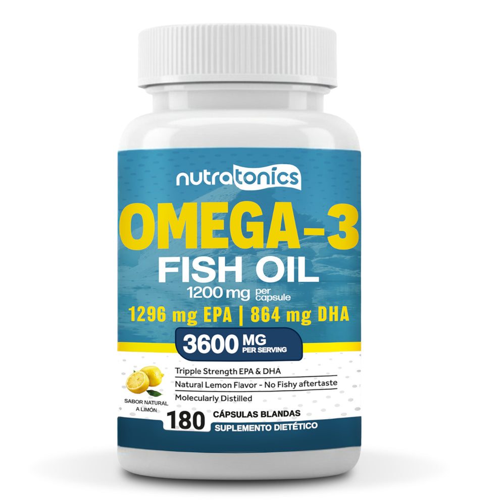OMEGA 3 FISH OIL 3600MG NUTRATONICS 1296MG EPA + 864MG DHA 180 CAPSULA ...