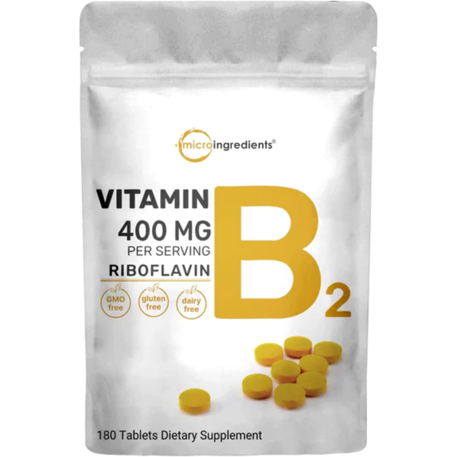 VITAMINA B2 MICROINGREDIENTS 400 MG 180 TABLETAS SIN GMO – Bexo Perú