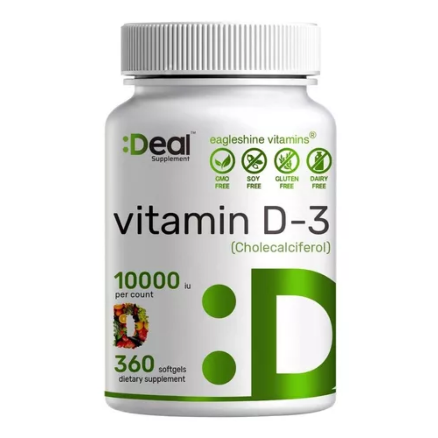 VITAMINA D3 DEAL SUPPLEMENTS 10,000 IU 360 CAPSULAS BLANDAS – Bexo Perú
