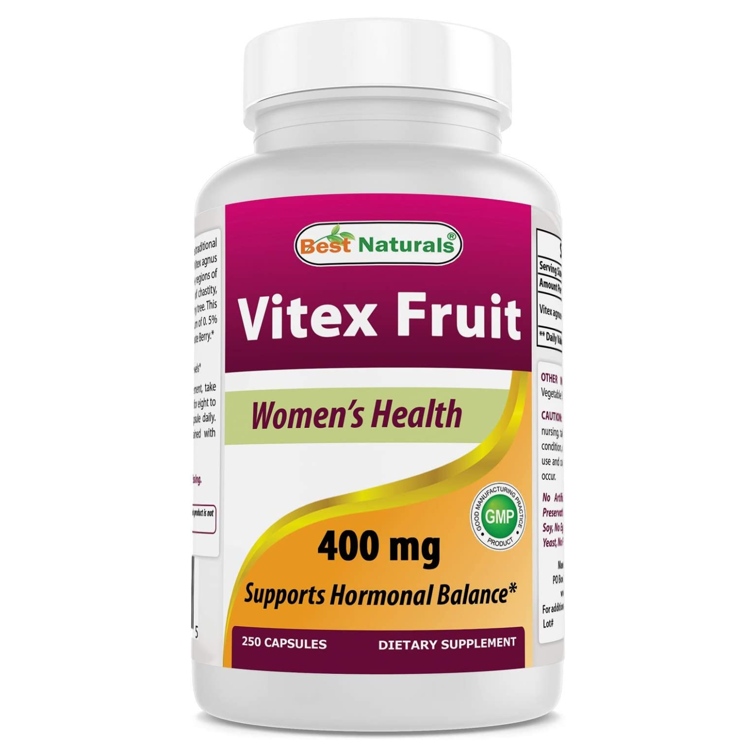 VITEX FRUIT 400 MG 250 CAPSULAS VEGETALES BEST NATURALS – Bexo Perú