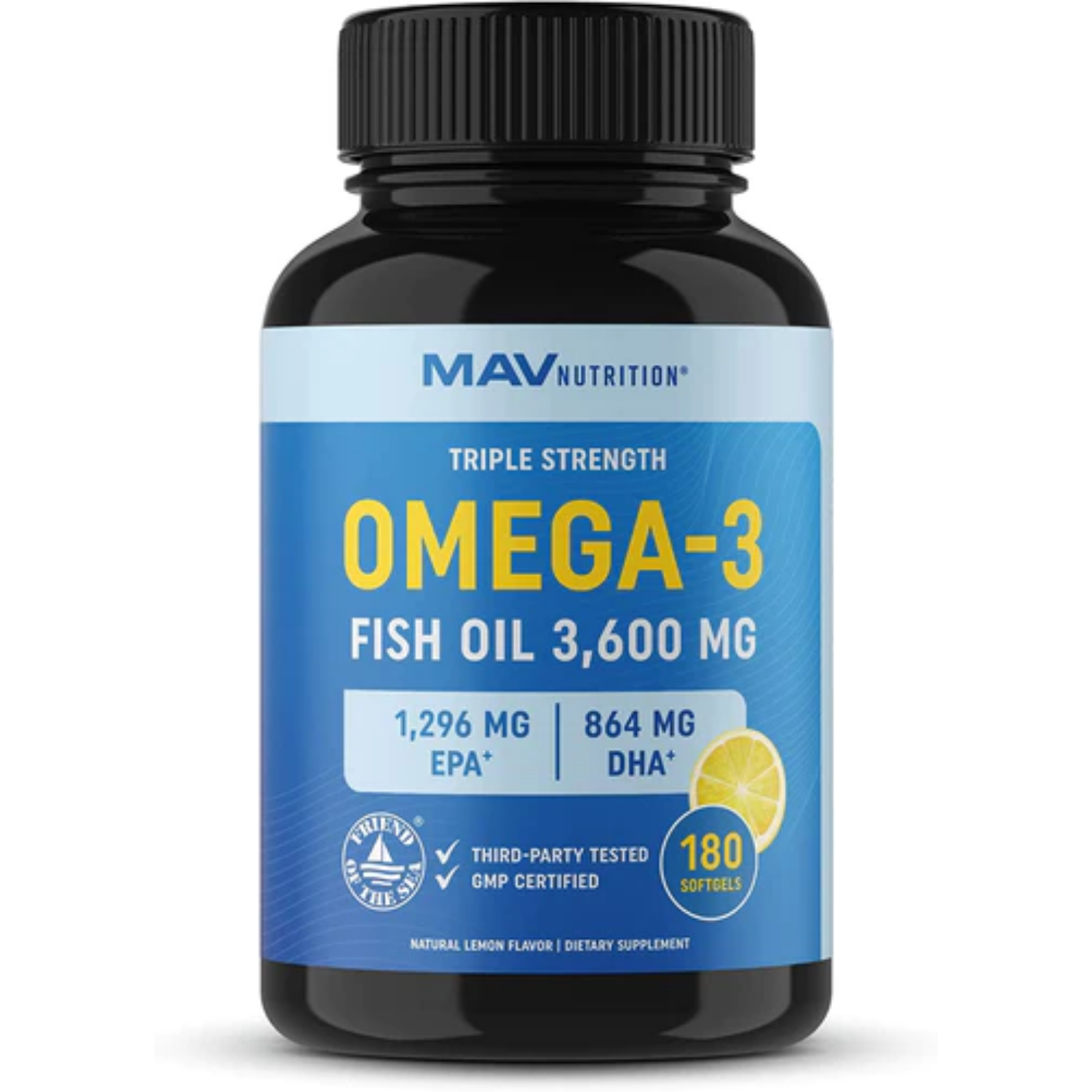 FISH OIL OMEGA 3 3,600 MG CON EPA 1296 MG Y DHA 864 MG 180 CAPSULAS BL ...