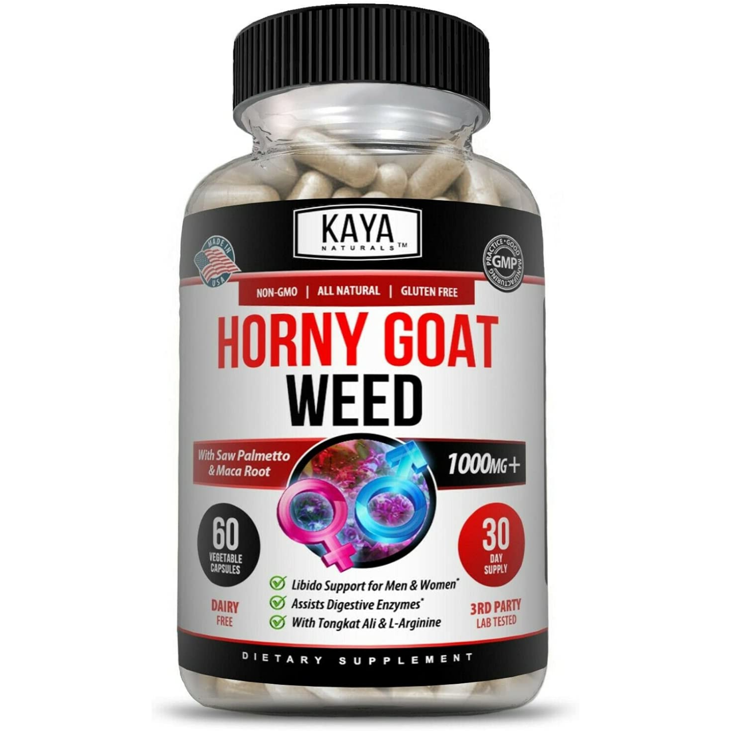 HORNY GOAT WEED 1000 MG 60 CAPSULAS KAYA NATURALS – Bexo Perú
