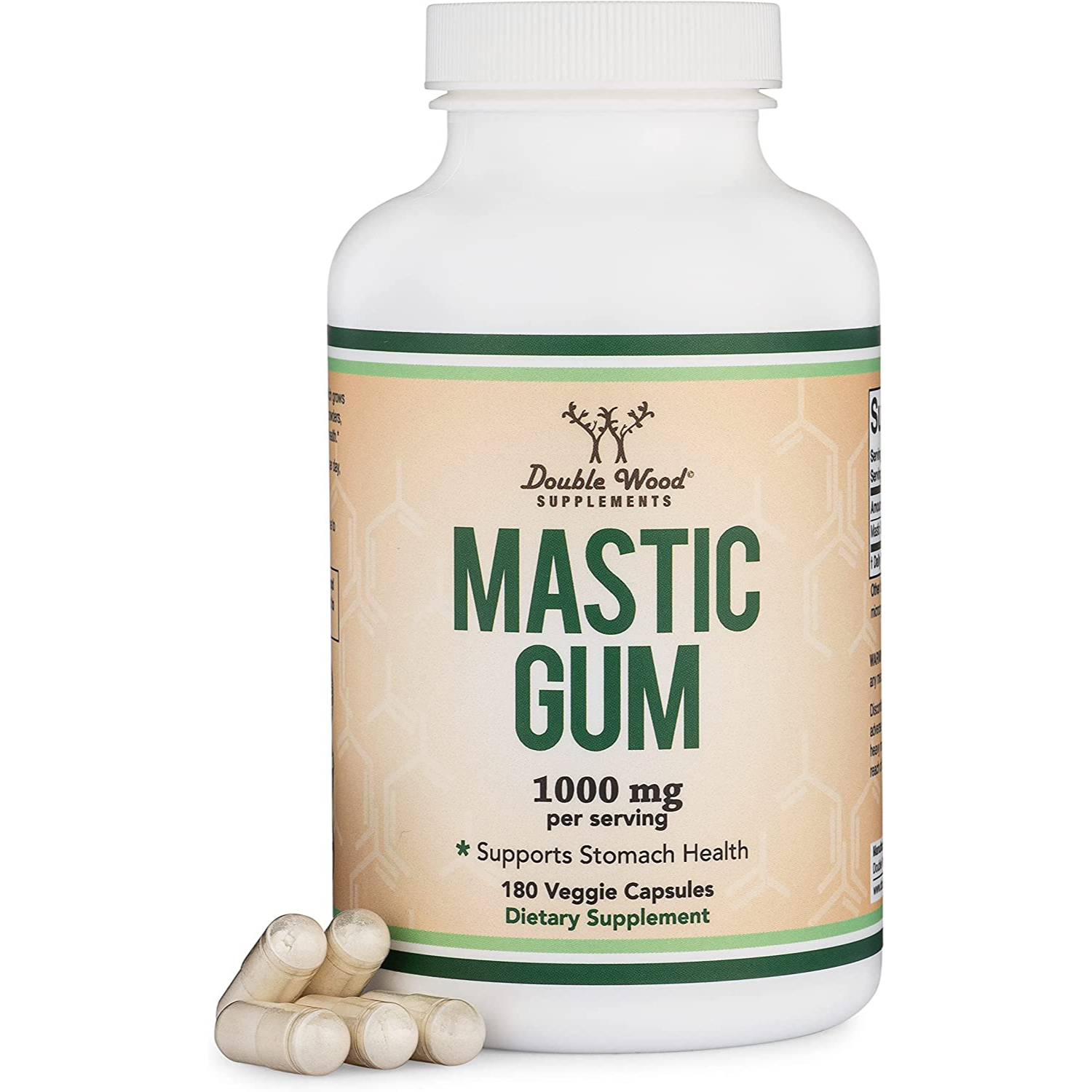 MASTIC GUM 1000 MG 180 CAPSULAS DOUBLE WOOD SUPPLEMENTS – Bexo Perú