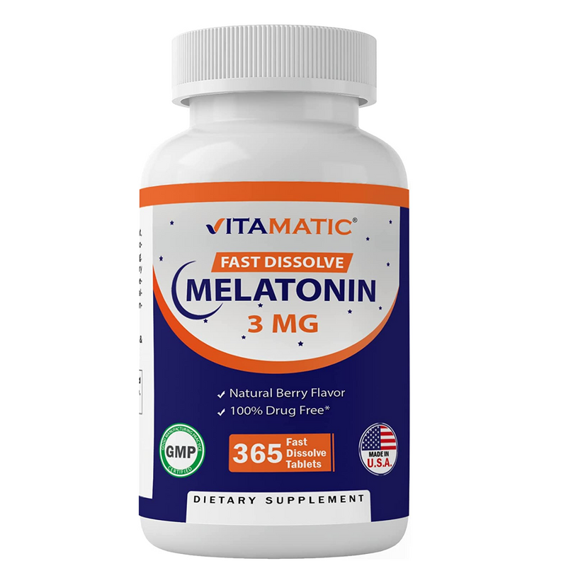 MELATONINA 3 MG 365 TABLETAS SUBLINGUALES SIN GMO VITAMATIC – Bexo Perú
