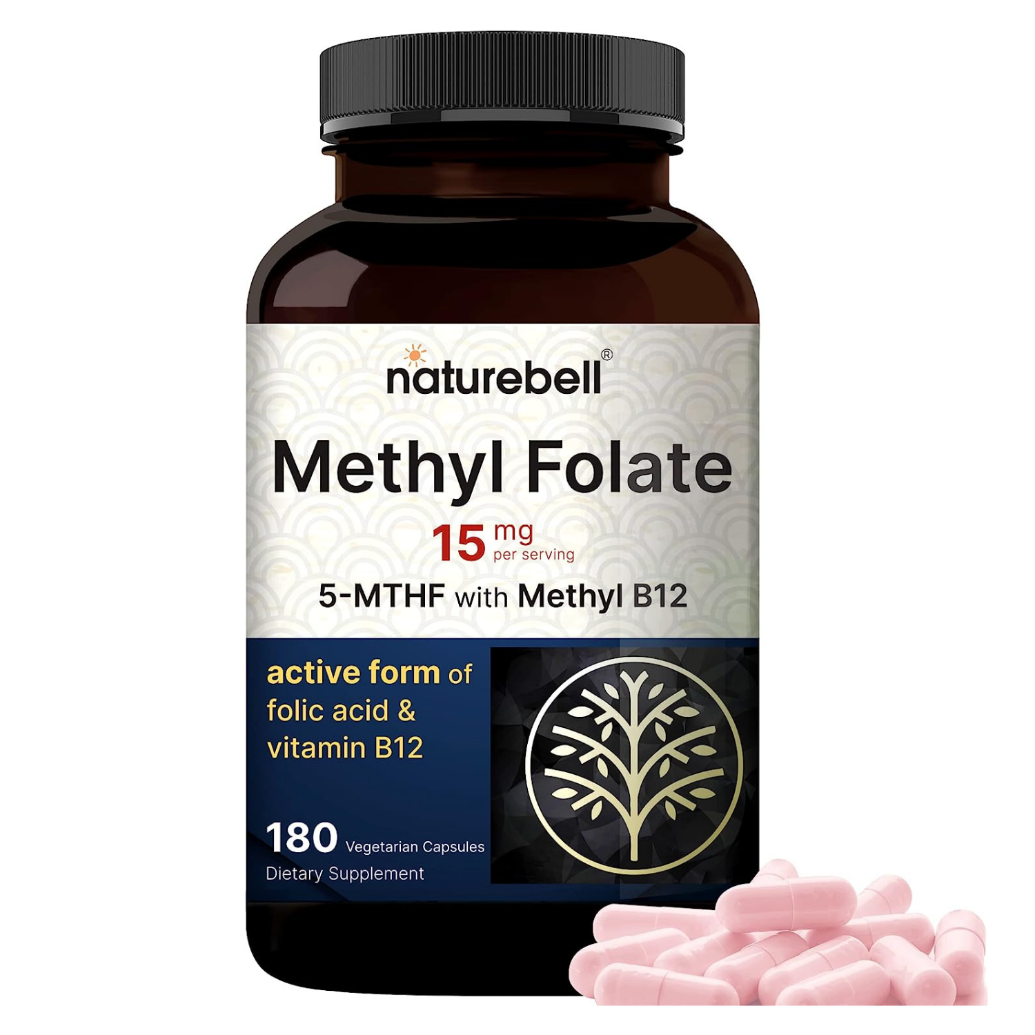 METHYL FOLATE FOLATO DE METILO 15 MG 180 CAPSULAS NATUREBELL – Bexo Perú