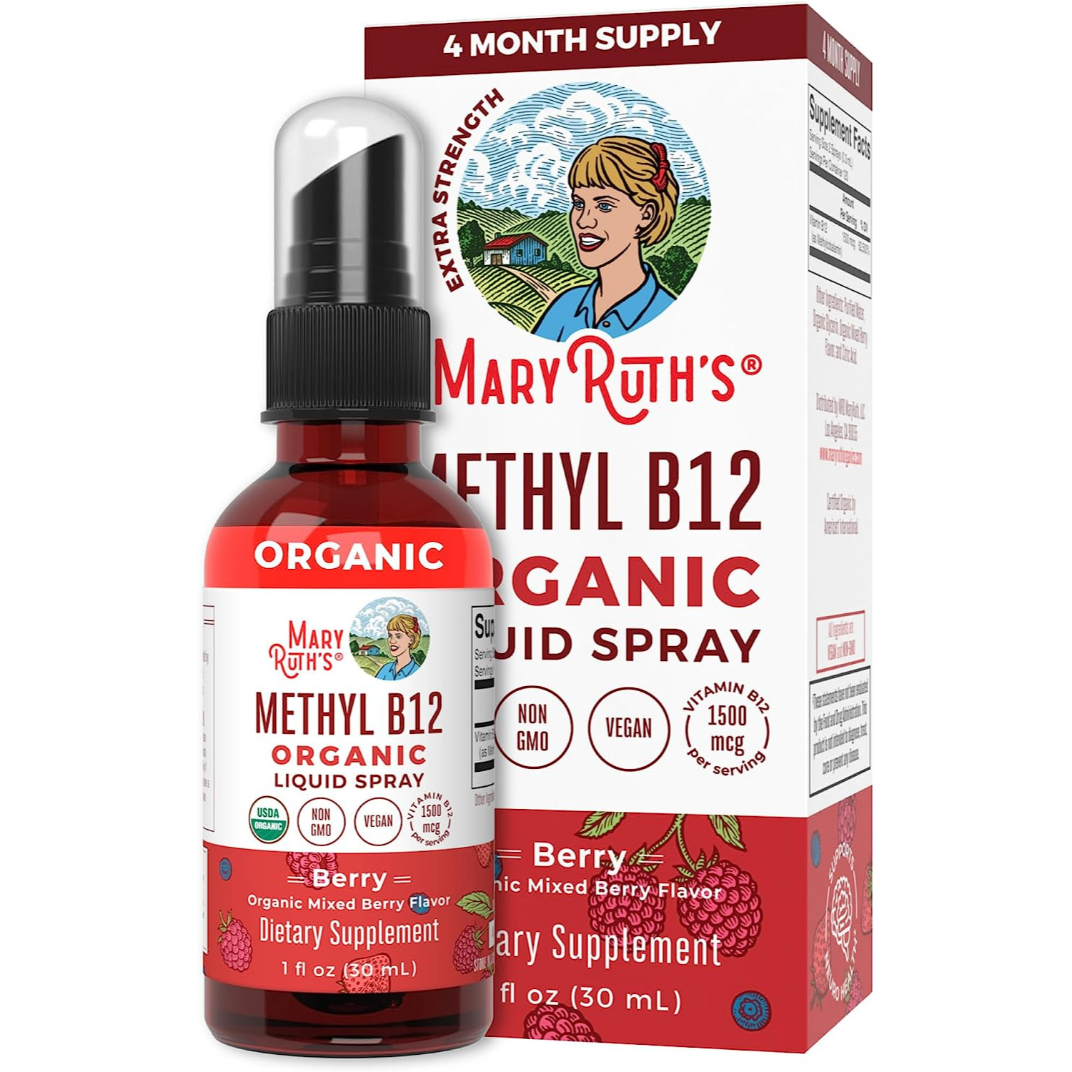 VITAMINA B12 1,500 MCG EN SPRAY 30 ML MARY RUTH´S – Bexo Perú