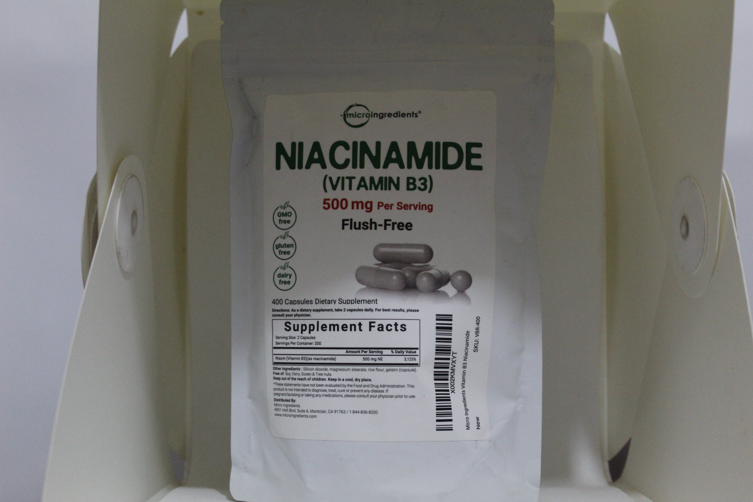 VITAMINA B3 NIACINAMINA 500 MG 400 CAPSULAS MICROINGREDIENTS – Bexo Perú